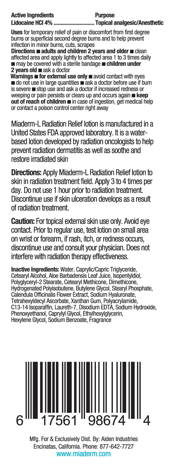 Miaderm-L w/4% Lidocaine - Miaderm Radiation Relief
